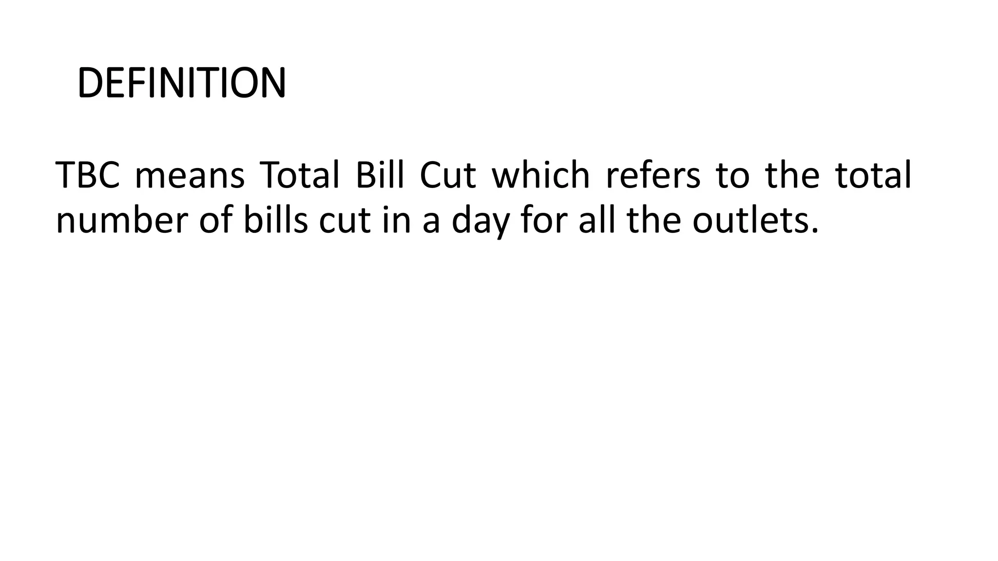 TOTAL BILLS CUT | PPTX