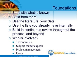 Taxonomy Fundamentals Workshop 2013 | PPT