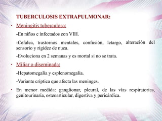 tuberculosis como infeccion respiratoria generalziades | PPTX