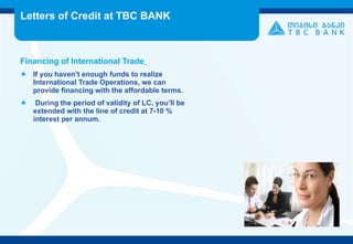 TBC Letter Of Credit | PPT