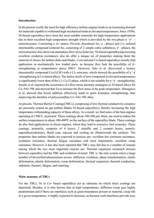 Thermal Barrier Coatings(TBCs) | PDF
