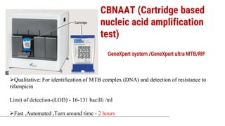 Laboratory diagnosis of Tuberculosis (Pulmonary and extra pulmonary ...