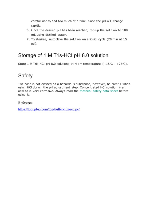 TRIS HCL BUFFER | DOCX