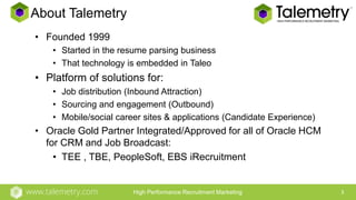 Talemetry Source & CRM and Candidate Attraction for Taleo Business Edition | PPTX