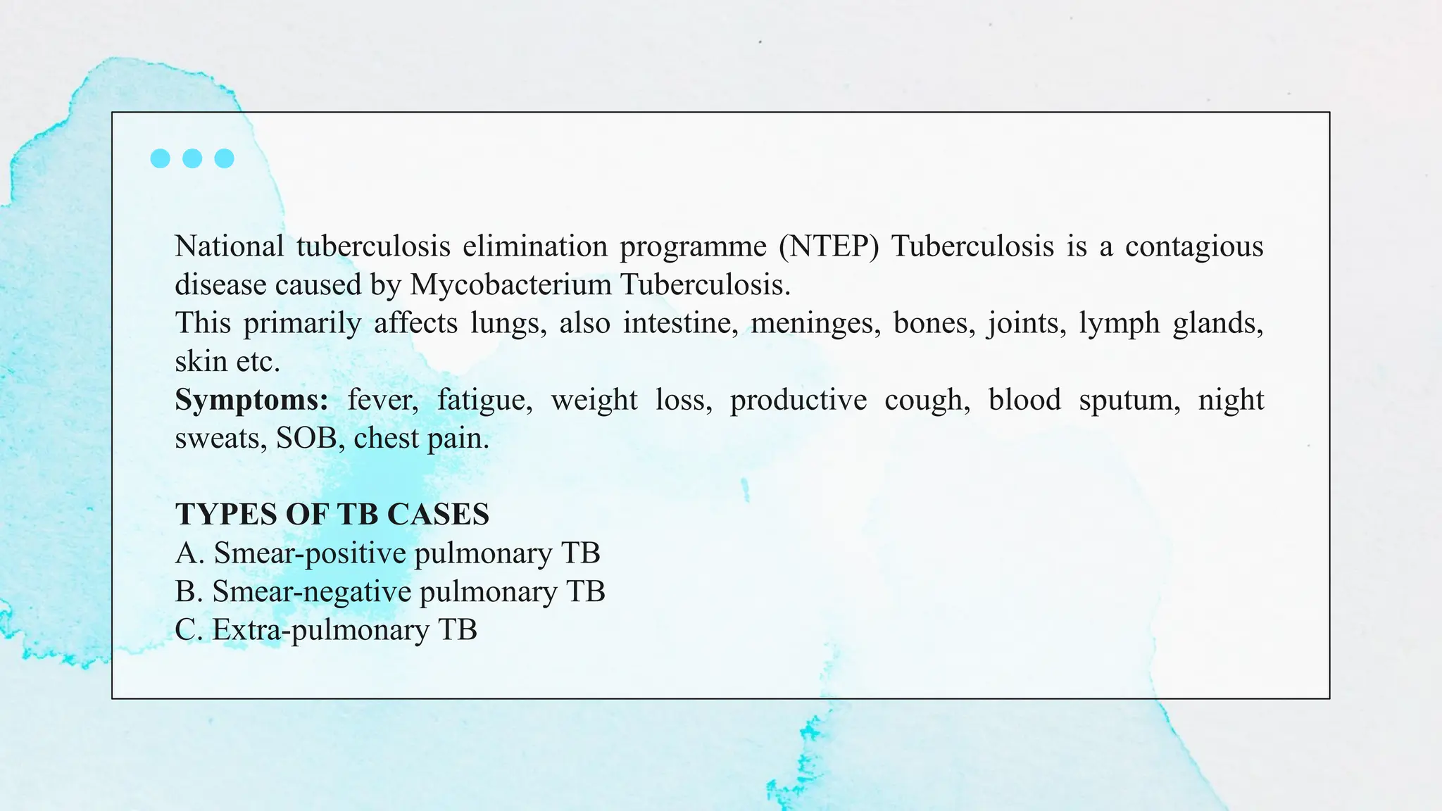 NATIONAL TUBERCULOSIS ELIMINATION PROGRAMME | PPTX