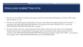 Subnetting ipv4 dan ipv6 | PPTX