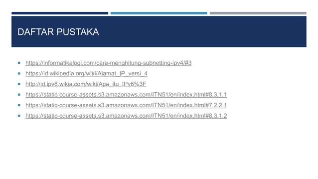 Subnetting ipv4 dan ipv6 | PPTX