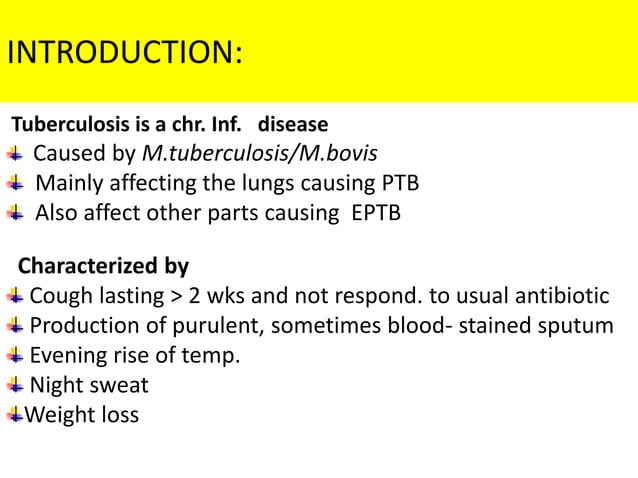 Pharmacotherapy of Tuberculosis(First Class) | PPT