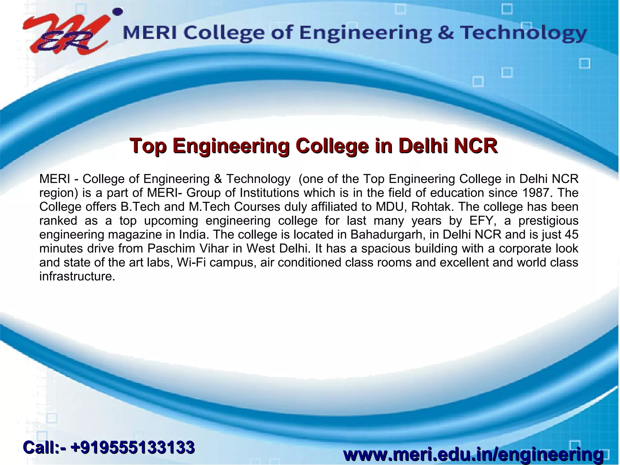 Meri college of engineering & technology | PPT