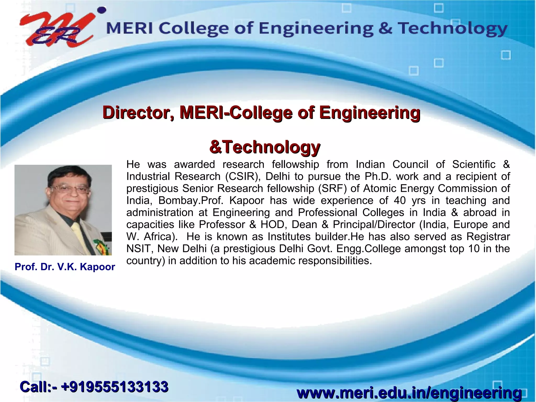 Meri college of engineering & technology | PPT