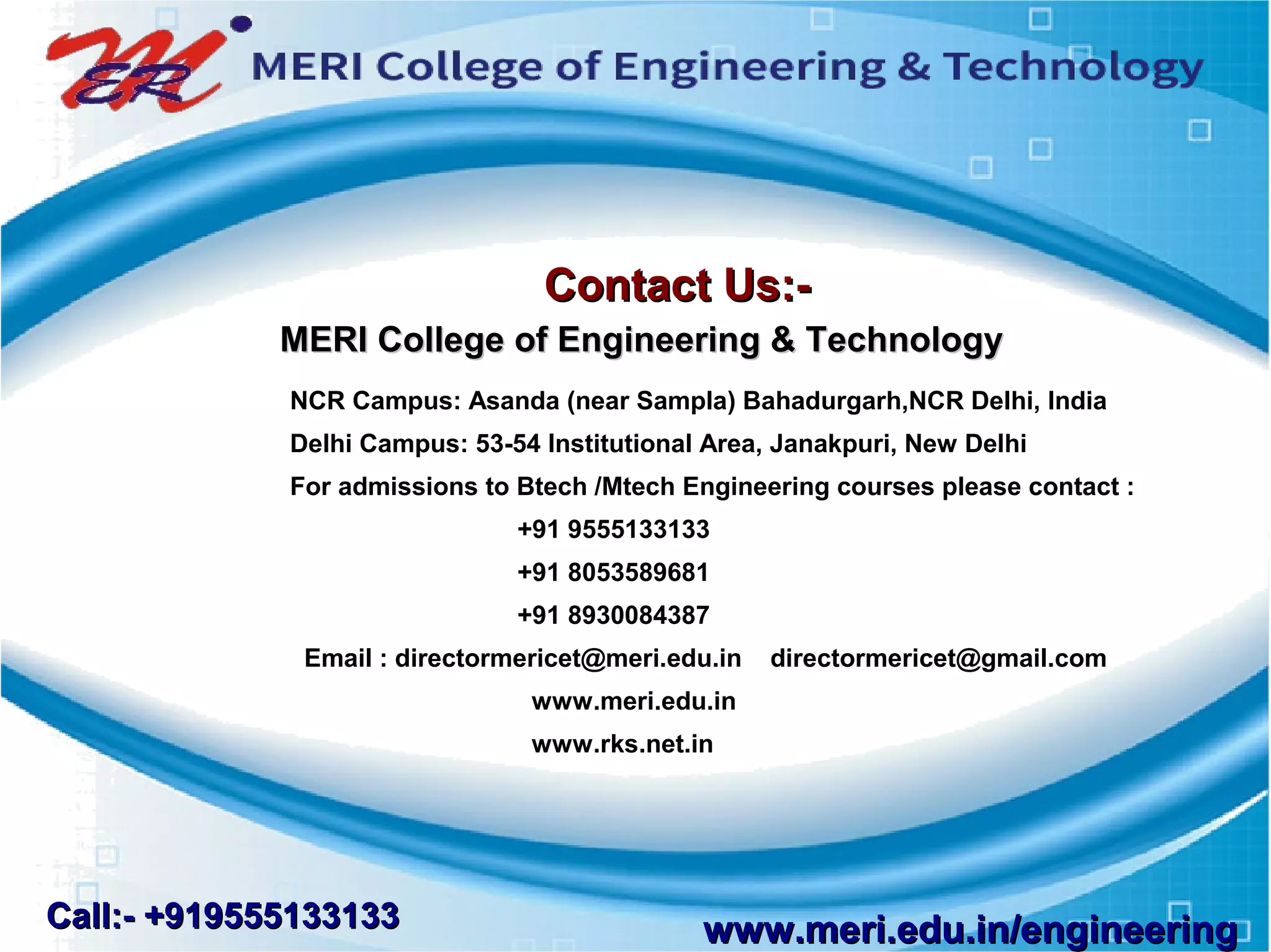 Meri college of engineering & technology | PPT