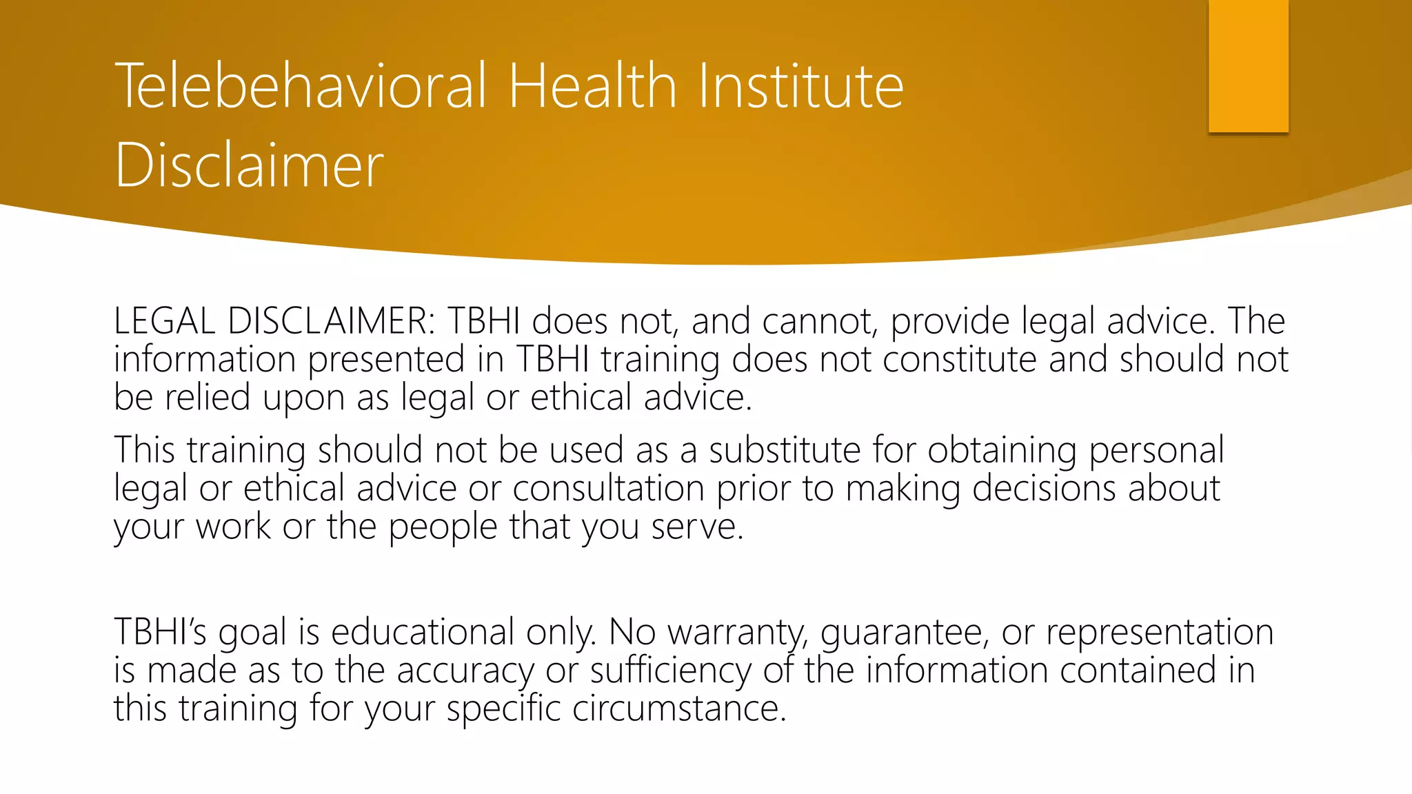 TBHI Disclaimer Slides | PPT