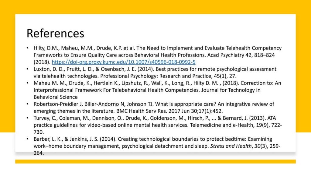 TBHI Optimizing Telehealth -- When is Telehealth Appropriate | PPT