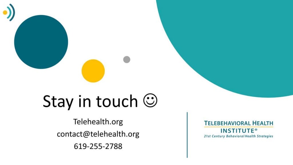 TBHI Optimizing Telehealth -- When is Telehealth Appropriate | PPT