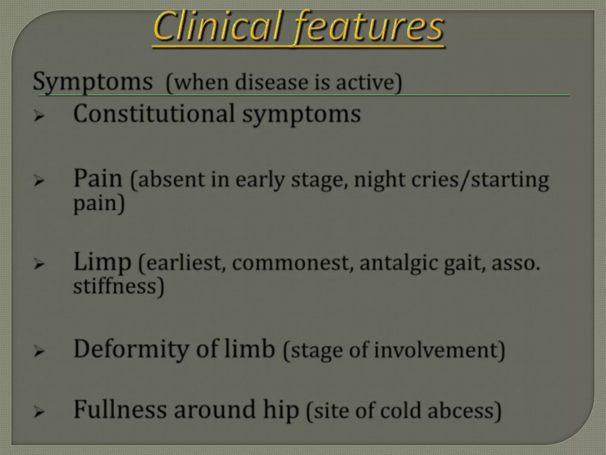 Tb hip knee shoulder dactylitis | PPTX