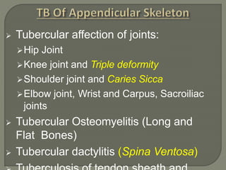 Tb hip knee shoulder dactylitis | PPTX