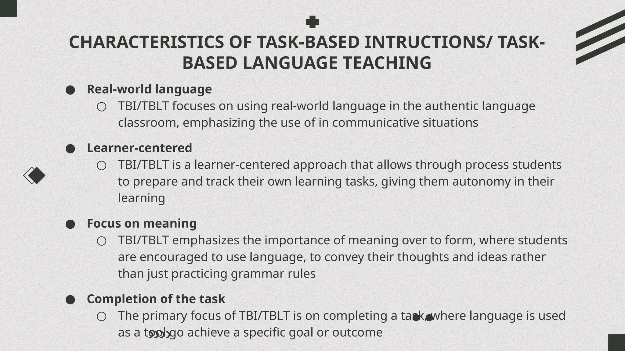 TBI_Task based instruction in the class of teaching English as a Foreign Language | PPTX ...
