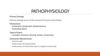Traumatic Brain Injury - Causes,pathophysiology,clinical feature | PPTX
