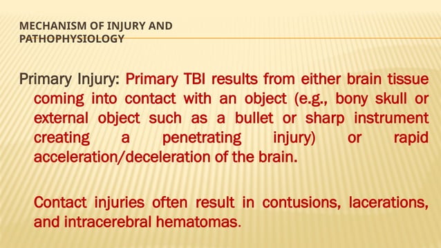 Traumatic Brain Injury (TBI): A Clinical Overview | PPT