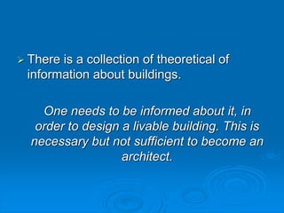 Theory of Buildings ARCH 243 - I - Introduction | PPT