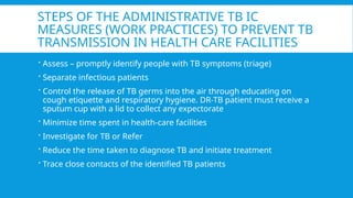 Tuberculosis in IC, case identification & control measures | PPT