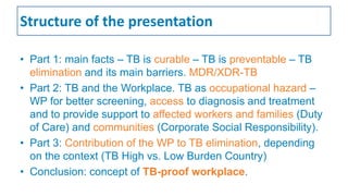 TB in the workplace and beyond - Contribution of Occupational Health ...