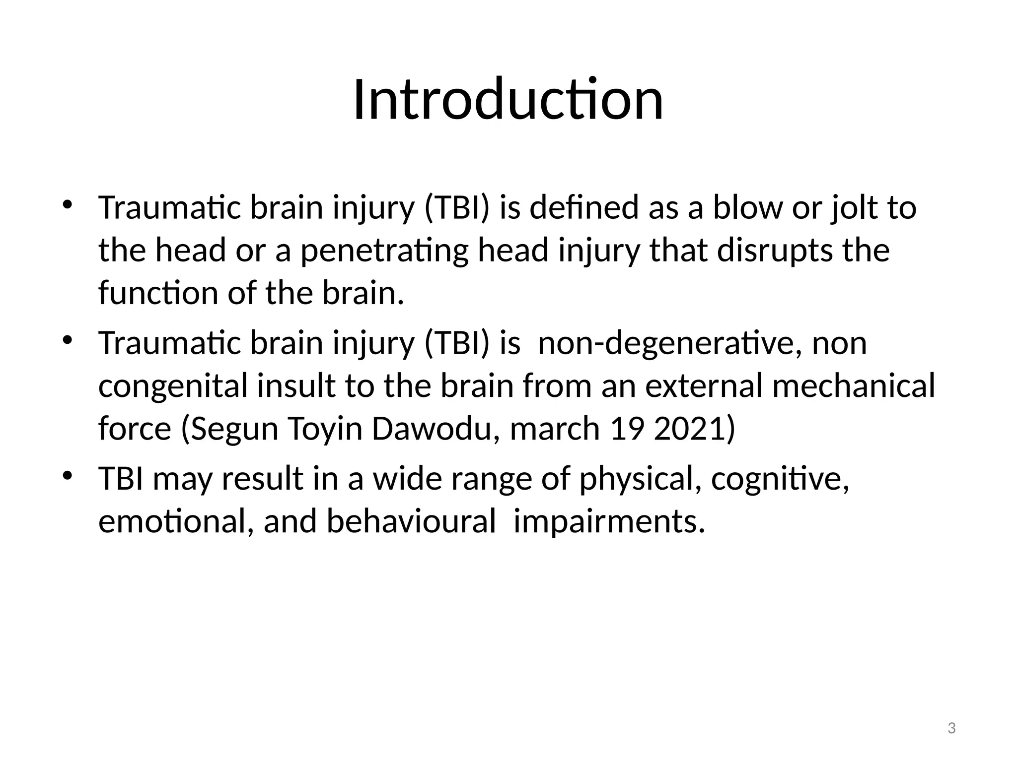 Traumatic brain injury description and managements | PPTX