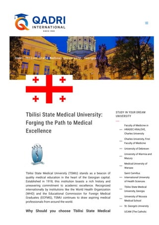 Tbilisi State Medical University: Leading Medical Education | PDF