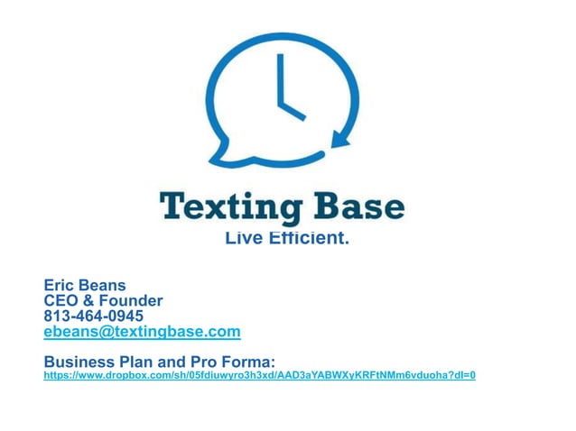 Texting Base Investor Deck | PPT