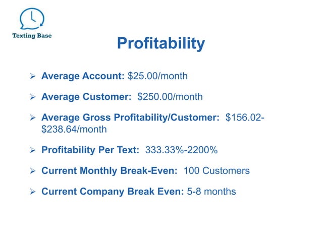 Texting Base Investor Deck | PPT