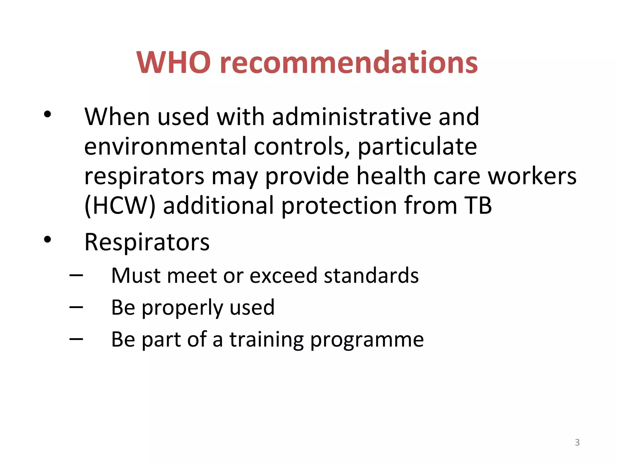 Tb ipc respiratory protection | PPT