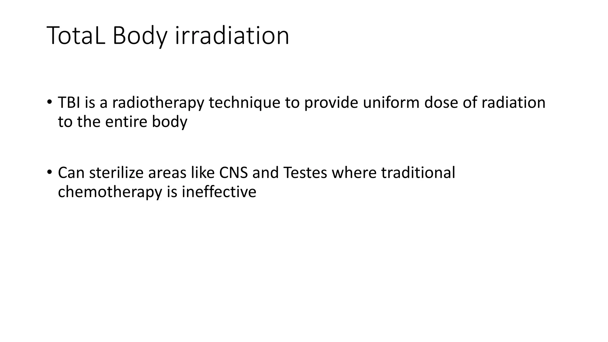 Total Body Irradiation (TBI) Planning | PPTX