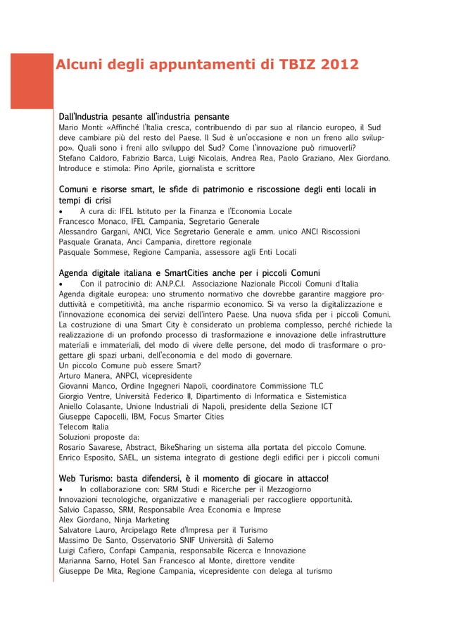 Tbiz 2012 Programma | PDF