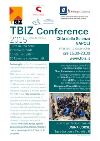 Tutto in una sera: TBIZ Conference 2015 | PDF