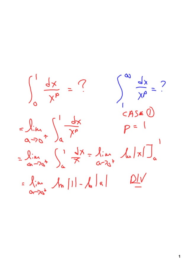 AP Calculus BC: 10-02 p-Integrals! | PDF