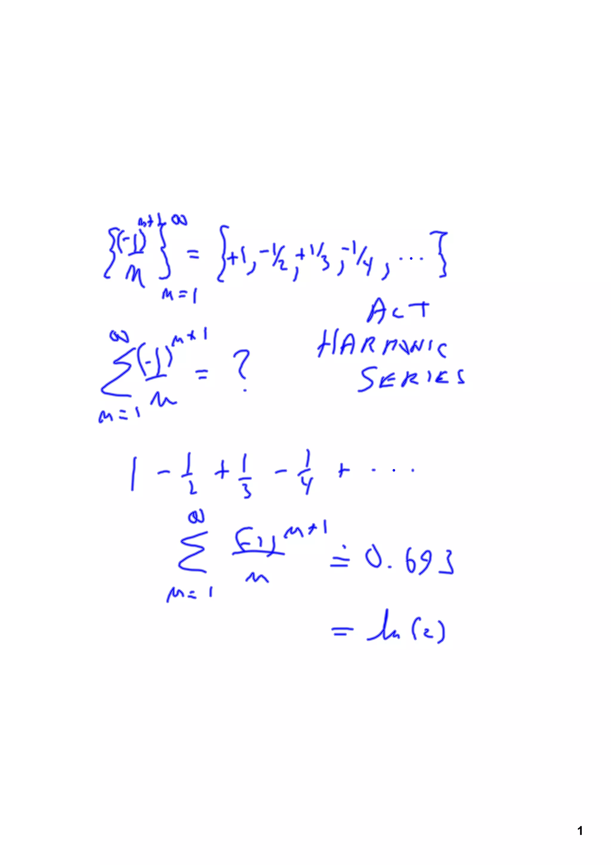 BC Calculus 10-3 Harmonic and Geometric Series | PDF