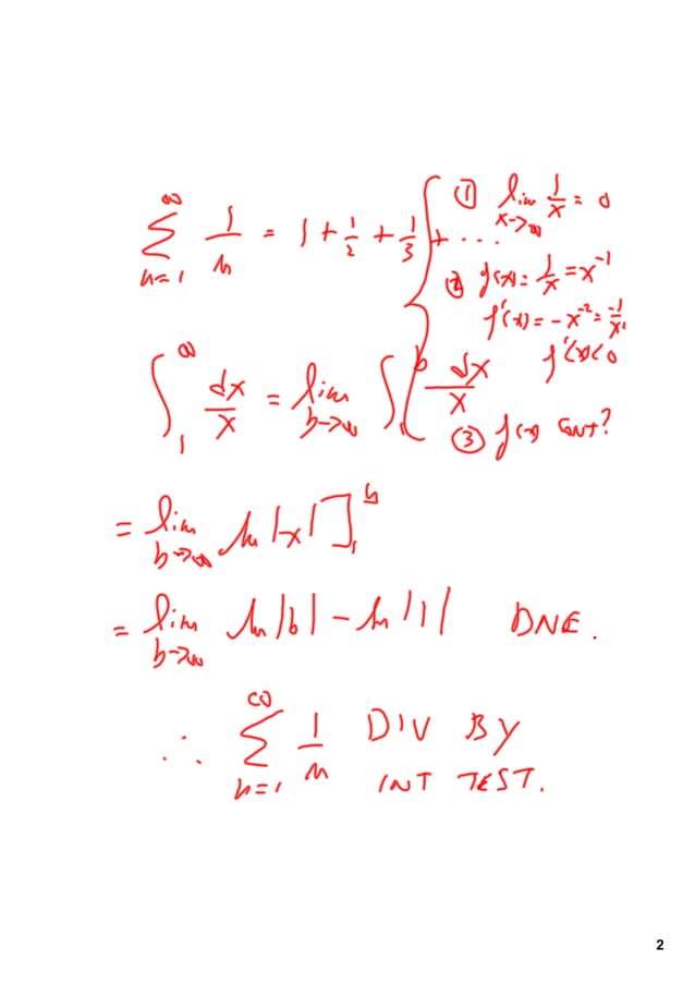 BC Calculus 10-4 Integral Test and p-series | PDF