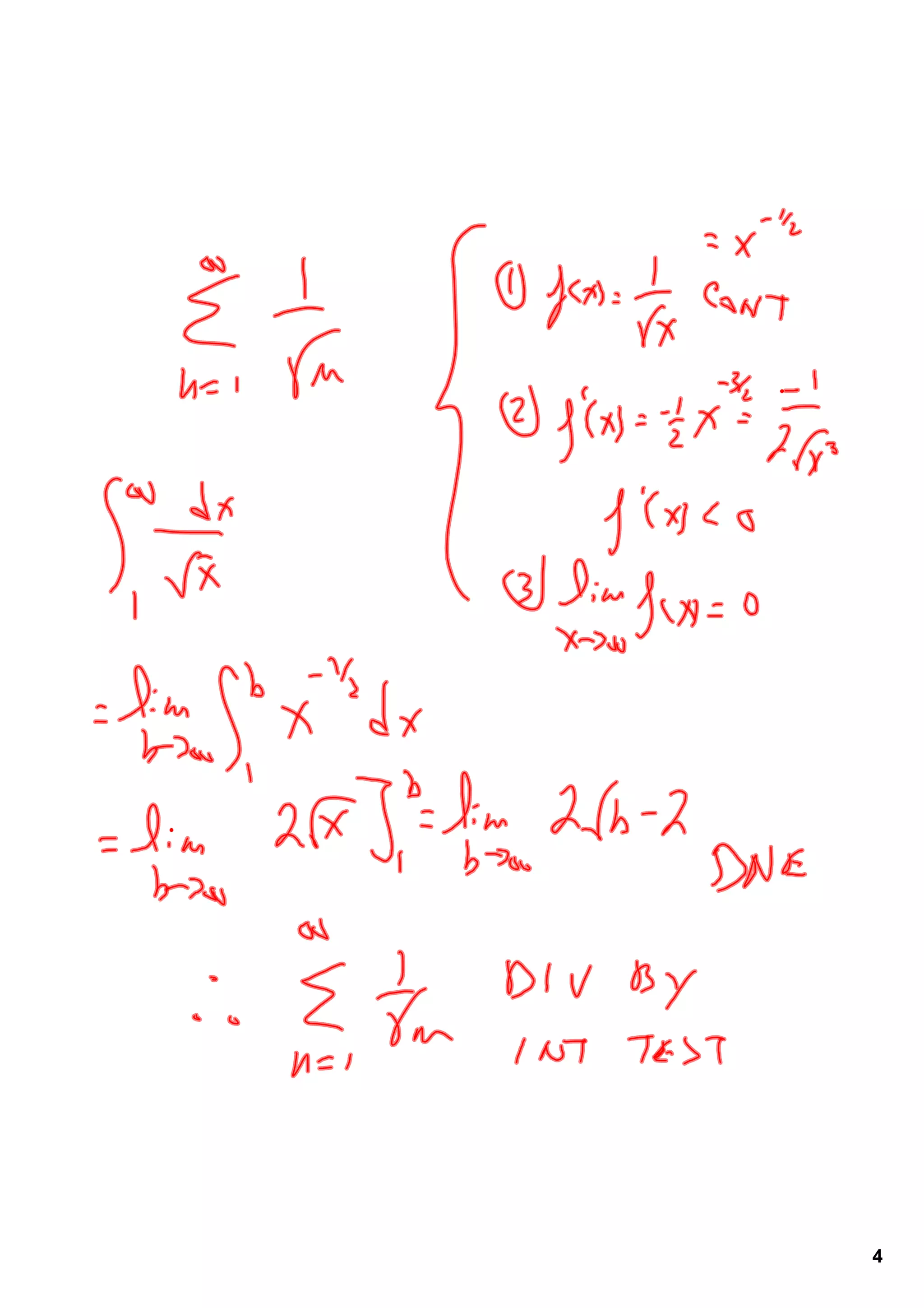 AP Calculus BC: 10-04 Integral Test for Covergence of Series with all ...