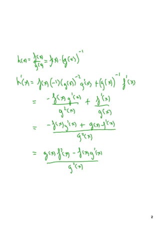 preCalculus: Intro to Calculus 3-2 Quotient Rule! | PDF