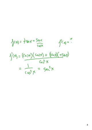 preCalculus: Intro to Calculus 3-3 Trig Function Derivatives | PDF