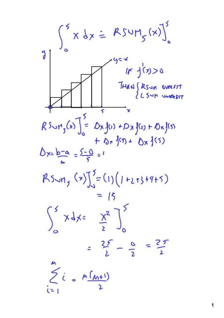 Calculus 503 Riemann Sums!