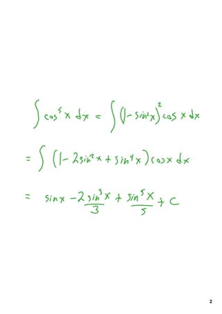 AP Calculus BC 807: Integrals of Trigonometric Powers! | PDF