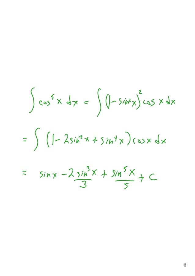 AP Calculus BC 807: Integrals of Trigonometric Powers! | PDF