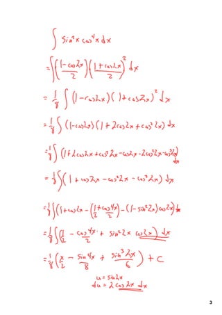 AP Calculus BC 807: Integrals of Trigonometric Powers! | PDF