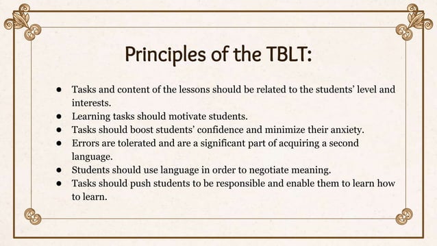 Task- Based Language Teaching (TBLT) .pptx | Homework and Study | Education