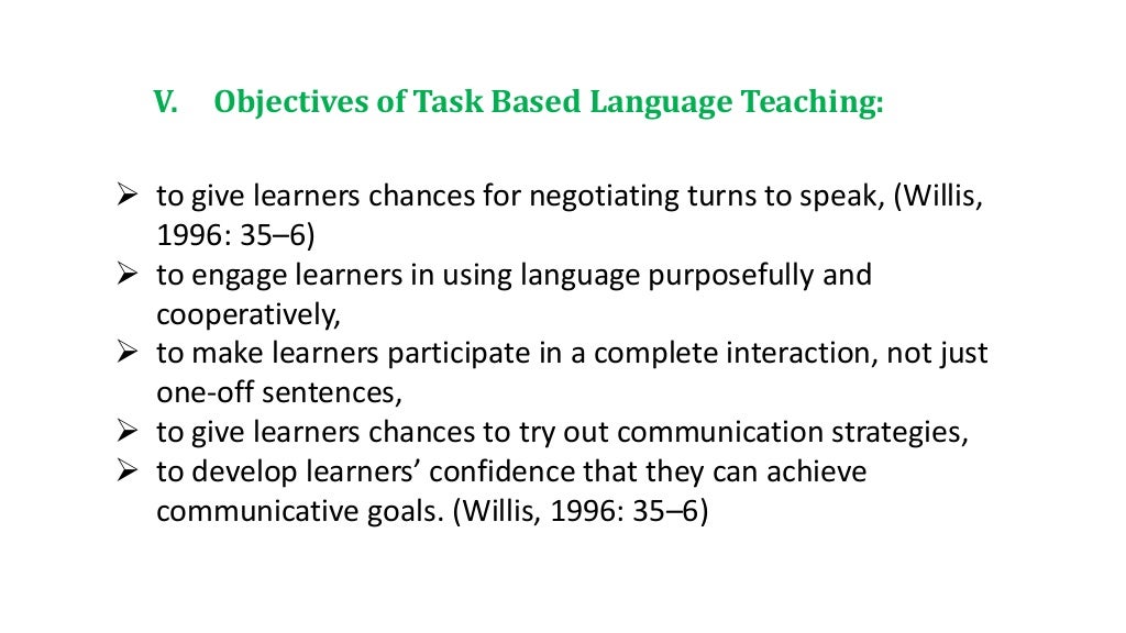 Task-Based Language Teaching (TBLT)