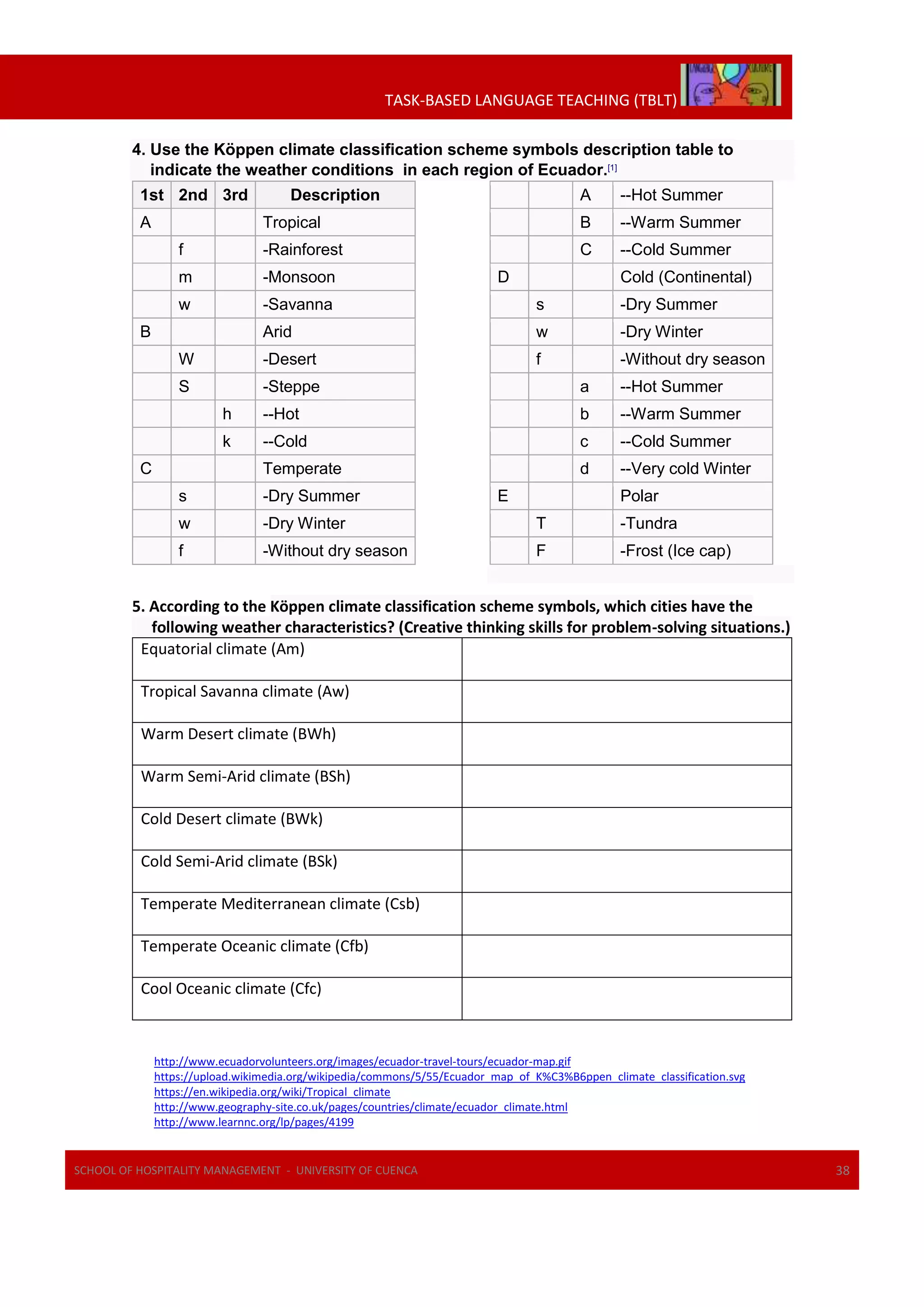 Tblt instruction through cbi for first english level hospitality ...