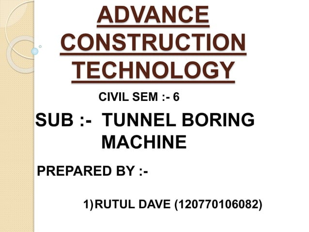 Tunnel boring machine | PPTX | Geology | Science