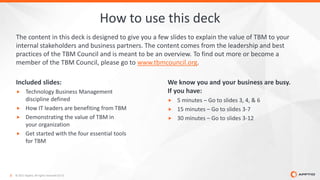 Bringing the Benefits of TBM to Your Organization | PPTX