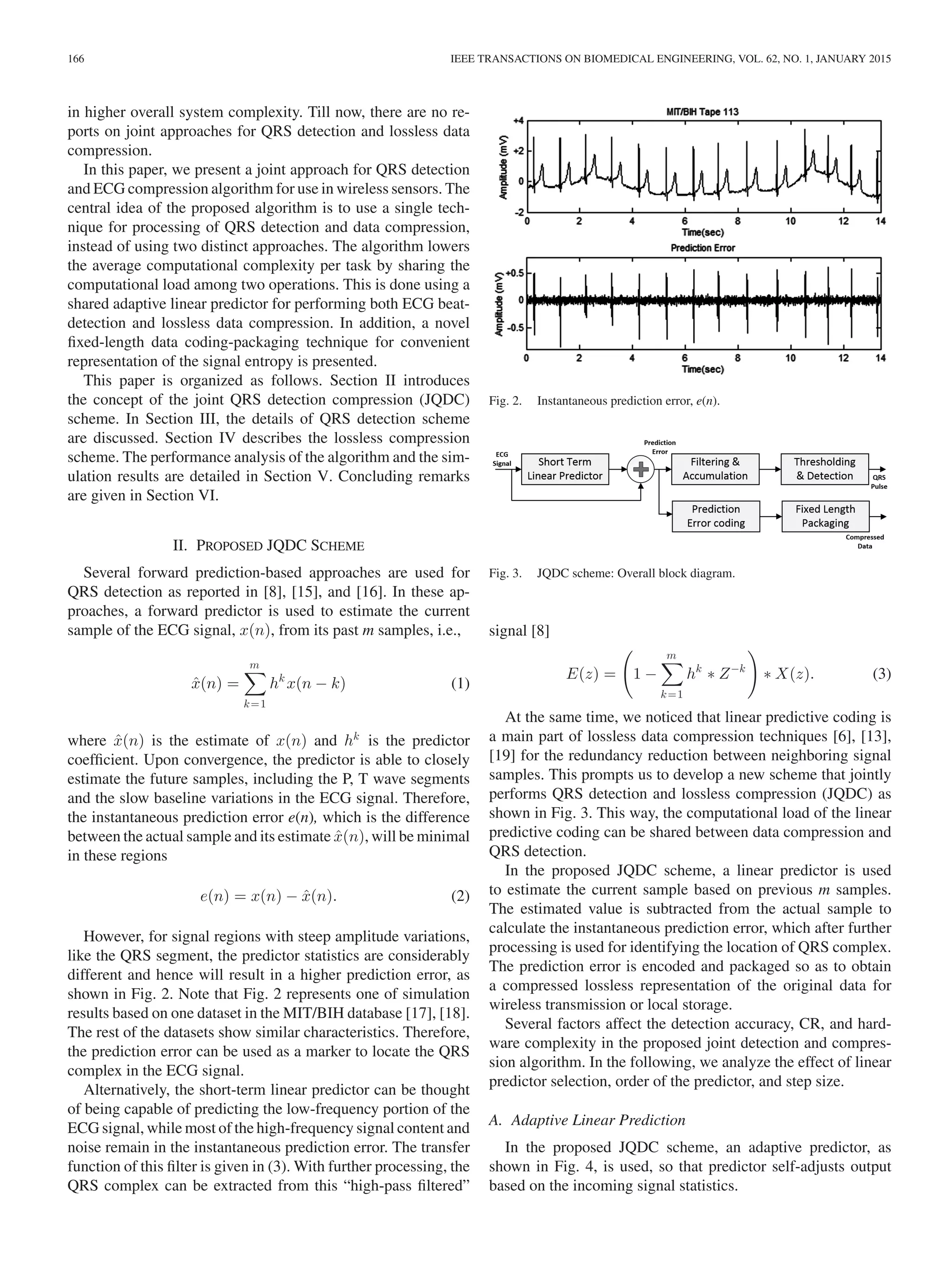 A Joint QRS Detection and Data Compression Scheme for Wearable Sensors | PDF